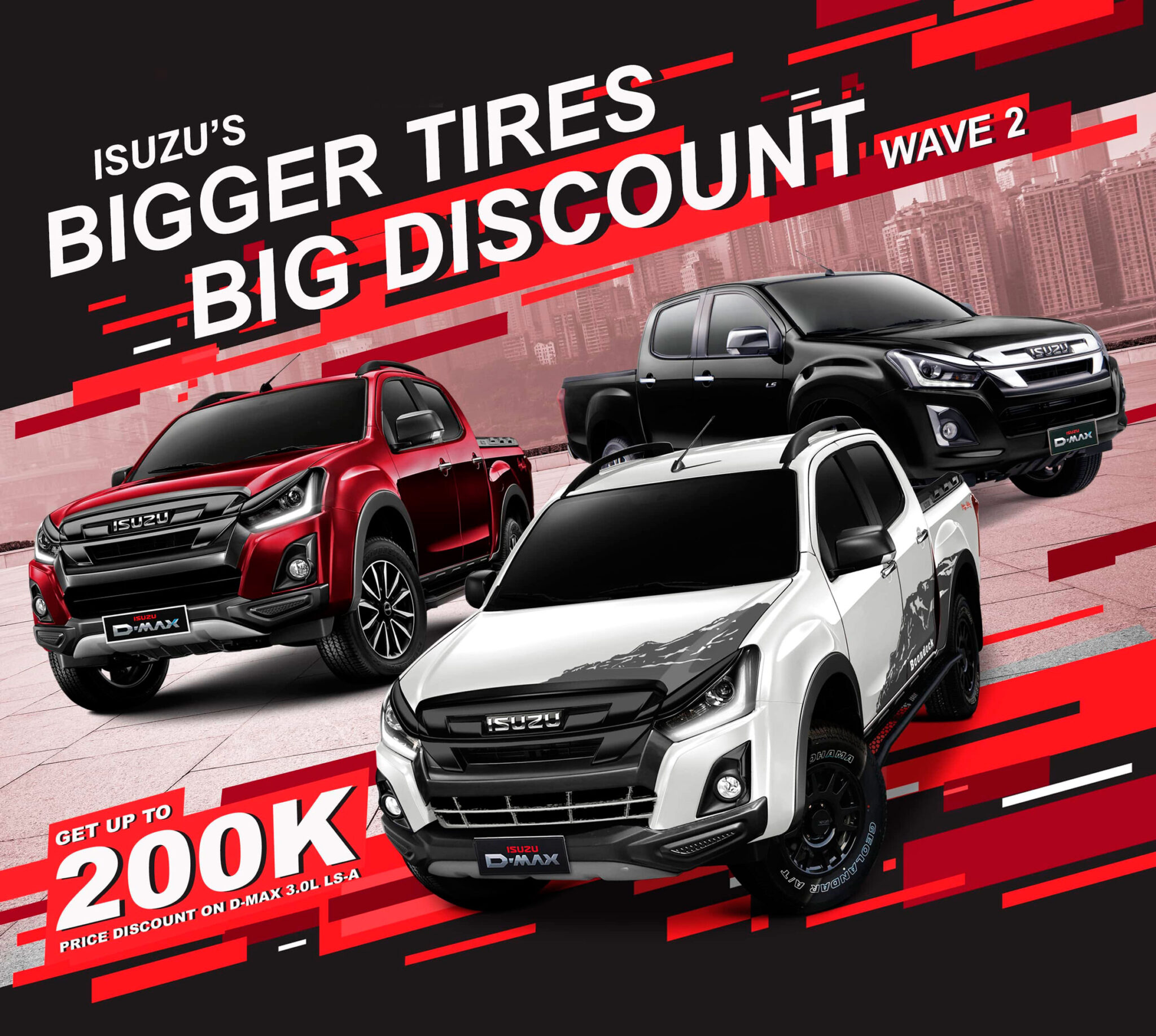 Isuzu Bigger Tires, Big Discount Wave 2 | Gencars, Inc.